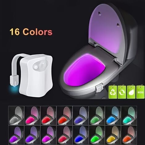 CSPARKV 16 Colors LED Toilet Light - Indoor Toilet Light, Toilet Seat ...