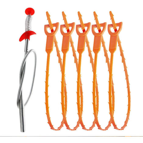 CSPARKV [6 pieces] Drain Snake - 51cm long - Plumbing Snake ideal for ...