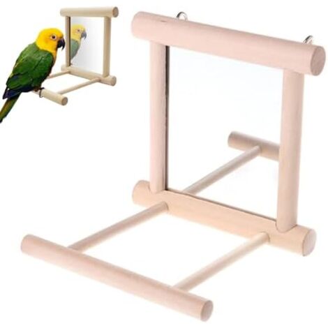 CSPARKV 10x10x10cm Bird Cage Mirror, Bird Toy for Cage, Pet Bird Stand ...