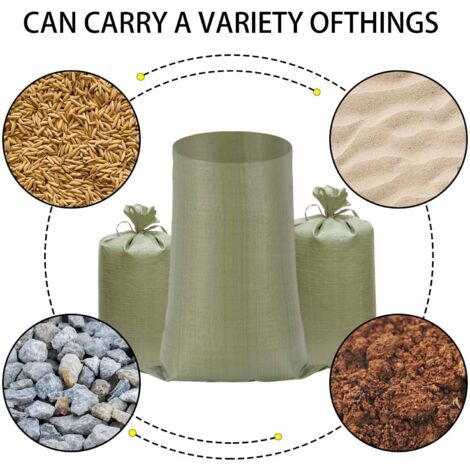 CSPARKV 15 Pcs Construction Rubble Bags, Garden Waste Bags 60x102cm ...