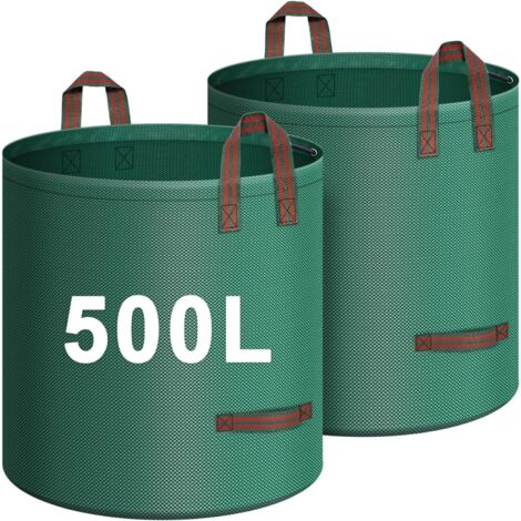 CSPARKV 2x 500L Green Waste Bags, Heavy Duty Tear-Resistant Garden ...