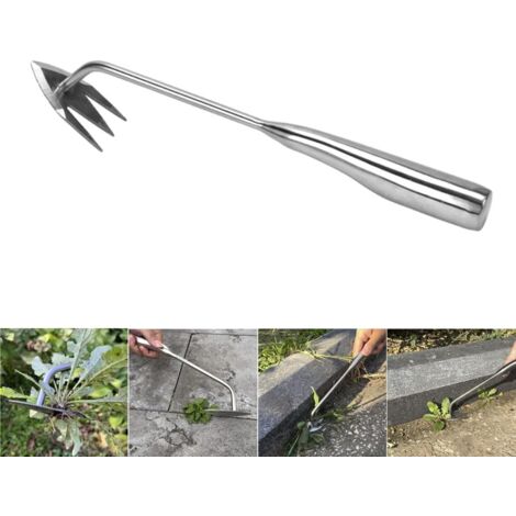 CSPARKV 1PCS Stainless Steel Manual Weeder, 34.5cm, Weeding Rake ...