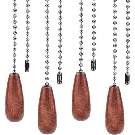 CSPARKV 4 Pack Walnut Wood Ceiling Fan Pull Chains with Bronze Iron ...