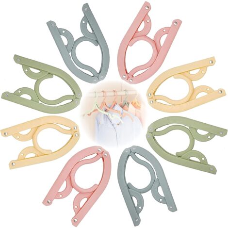 CSPARKV 8 Pieces Foldable Travel Hanger Collapsible Hangers with Non ...