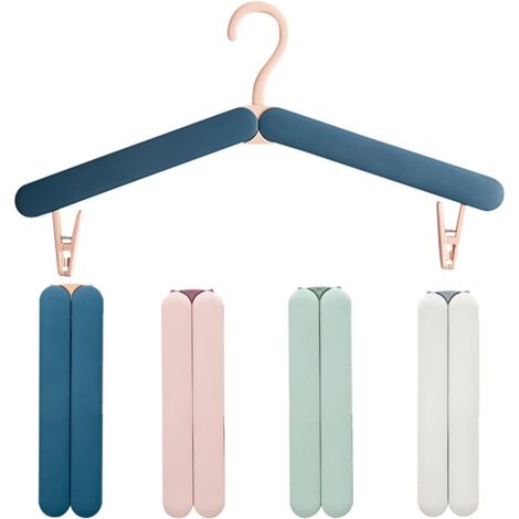 CSPARKV 4 Pieces Foldable Hangers, Portable Plastic Hangers, Travel ...