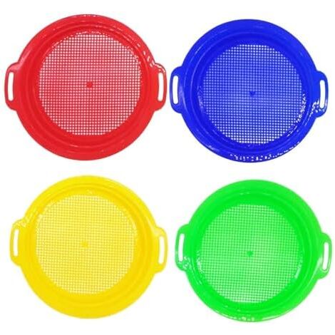 CSPARKV 25x22cm 4 Pieces Beach Sand Sieve, Plastic Sand Sieve for Kids ...