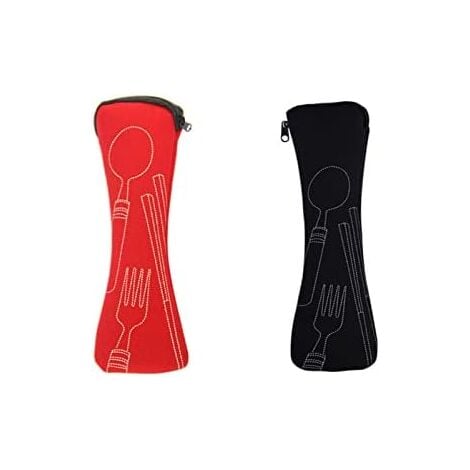 CSPARKV 20x6.5cm 2 Pieces Portable Cutlery Box, Portable Bags with ...