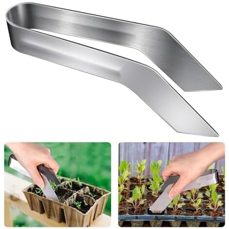 CSPARKV 17cm Gardening Seedling Transplanting Tongs Stainless Steel ...