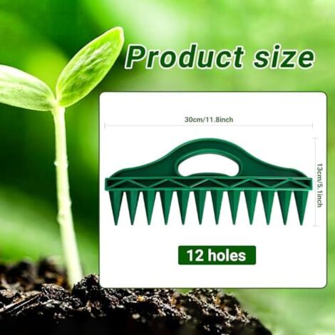 CSPARKV 30x13cm 12 Holes Seed Dispenser Seeding Soil Digging Seed ...