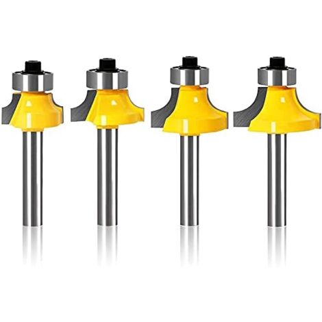 CSPARKV 4PCS Roundover Router Bit Corner Radius Edging Tool for ...