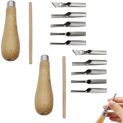 CSPARKV 2 Sets Linocut Carving Tools Cutting Tools Wood Carving Tools ...