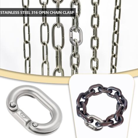 CSPARKV 4Pcs 6mm 316 Stainless Steel Chain Links Split Connector Heavy ...