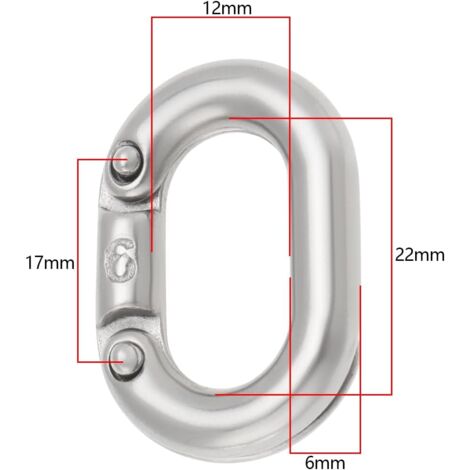 CSPARKV 4Pcs 6mm 316 Stainless Steel Chain Links Split Connector Heavy ...