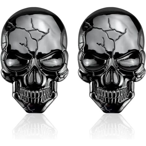 CSPARKV 2 Pieces 3D Skull Bike Stickers, Skull Car Sticker, Skull Car ...