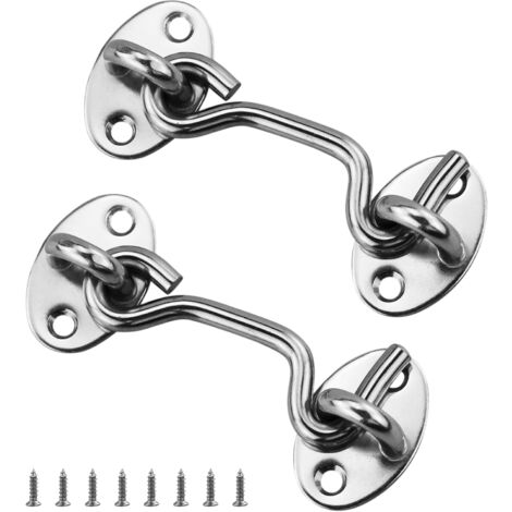 CSPARKV Cabin Hook 2 Pieces Door Hook Lock, Stainless Steel Door Hook ...