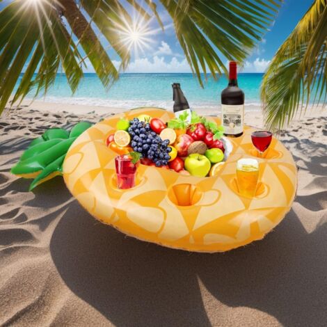 CSPARKV 7 Holes Floating Pool Bar Inflatable Bottle Holder Floating ...