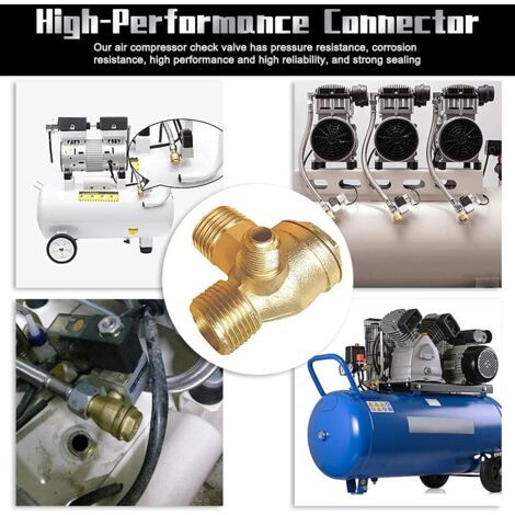 CSPARKV 2 Pcs Compressor Check Valve, 3 Port Air Compressor Check Valve ...