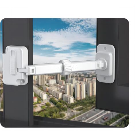 CSPARKV （15.5×6×1cm）Child Safety Window Lock, 2 Pieces Adjustable ...