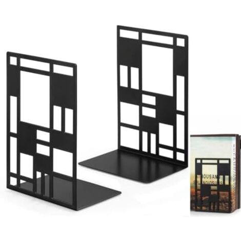 CSPARKV Bookends Metal Book Stopper Book Storage Book Block, Bookends ...