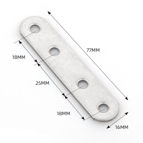 CSPARKV 20 PCS Flat Perforated Assembly Plates (77 x 16 x 1.8mm ...