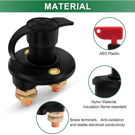 Isolator Switch 12V/24V Battery Isolator Disconnect Max 200A for Car ...