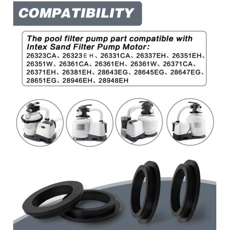 Set of 6 Rubber O-Rings for Intex Pool Pump, Intex Pool Accessories ...