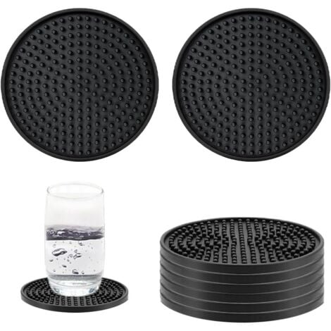 Pcs Round Silicone Coasters Non-Slip Drink Coasters for Home Cafe Bar Hotel