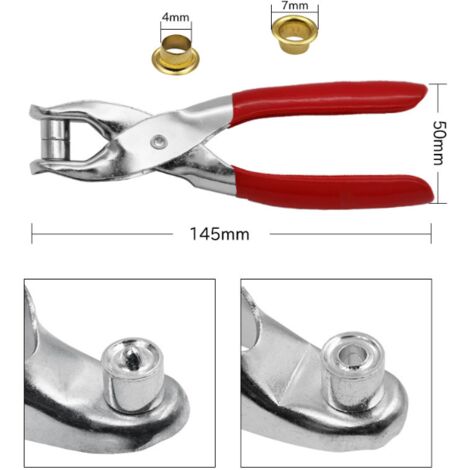 Lntyq 4 mm/0,16 Zoll Ösen-Ösenzangen-Set, Ösen-Lochzangen-Set mit 28–40 ...