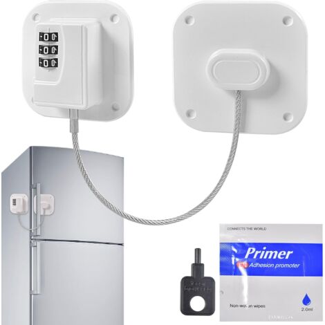 Lntyq Securite Placard Enfant,Verrou de Réfrigérateur avec Code,Serrures Forte Adhésive Câble de ...