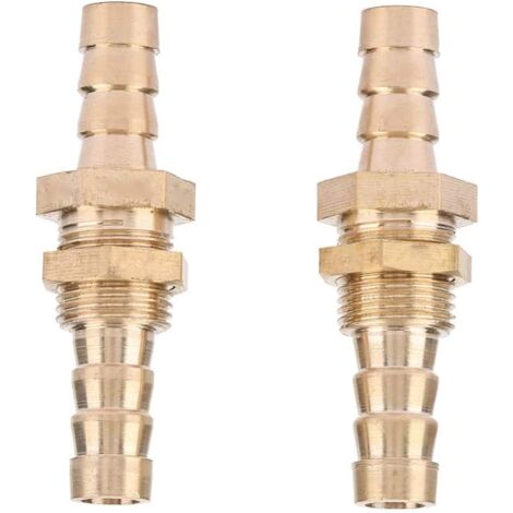 Lntyq Raccord Tetine Arrivé Gaz,2 pièces Tuyau Barb En Laiton Cloison Raccord de Tuyau Coupleur ...