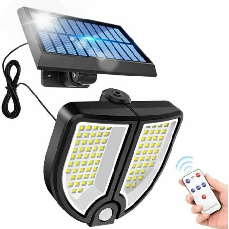 LaBlanc-Außen-Solarlampe mit Bewegungsmelder, 90 LED trennbares Solarpanel-Flutlicht ...
