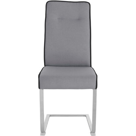 Cora-Chaise de salle à manger en tissus gris clair Set de 2