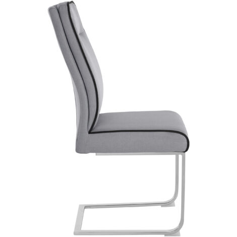 Cora-Chaise de salle à manger en tissus gris clair Set de 2
