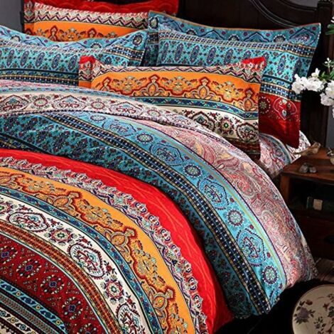 Duvet Cover 220x240cm 2 Pillowcases 4874cm 2 Person Teen Girl Adult Colorful Blue Bohemian Boho