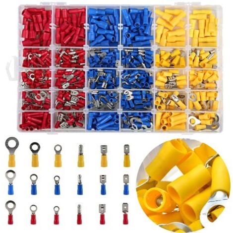 Electrical Terminals 480 Pieces, Crimp Terminals, Round, Flat Female ...