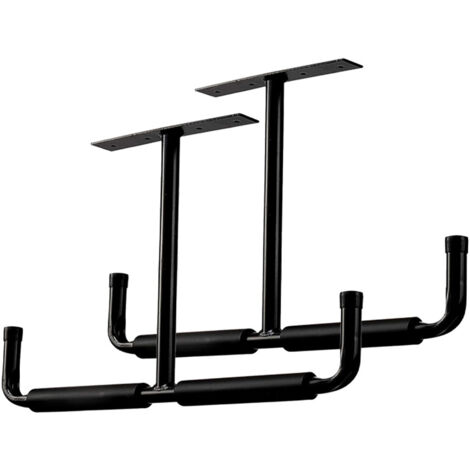 Metal Garage Ceiling Storage Hooks Wall Mounted Hooks Heavy Duty Utility Hooks for Ladder Bike Lumber Tools and Other Bulky Items 2 Pack Black