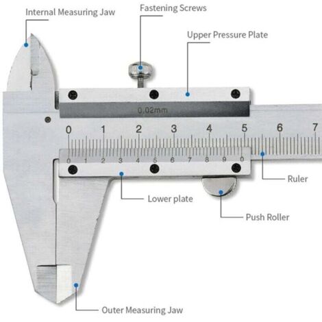 Tigrezy Vernier Caliper 150mm 0.02mm Stainless Steel Analog Vernier Caliper High Precision Micrometer Tool with Depth Inside and Outside