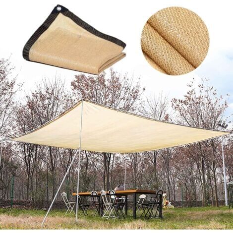 Beige Shade Cloth Rectangular Shade Sail 90% UV Resistant Breathable ...