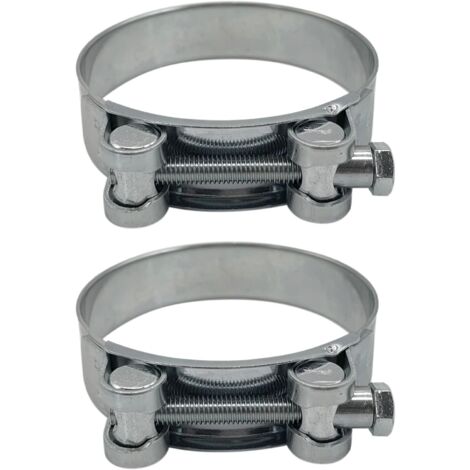 Pack of 2 reinforced hose clamps for galvanized steel pipe 86-91 mm