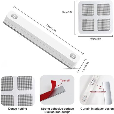 12Pcs Magnetic Strips, Self-Adhesive Magnetic Strips for Fly Screen ...