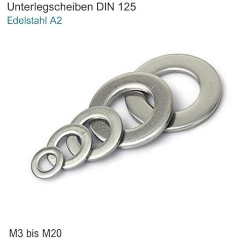 Unterlegscheiben M6 Edelstahl A2 - DIN 125 - Beilagscheiben - U ...