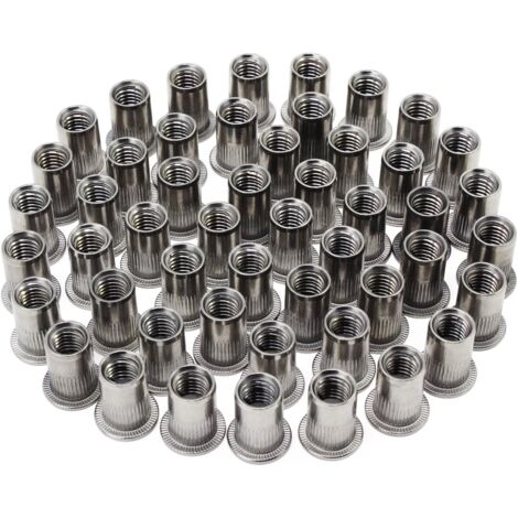 100 Stück M8 Edelstahl-Nietmutter mit flachem Kopf, Nietmutternkappe ...
