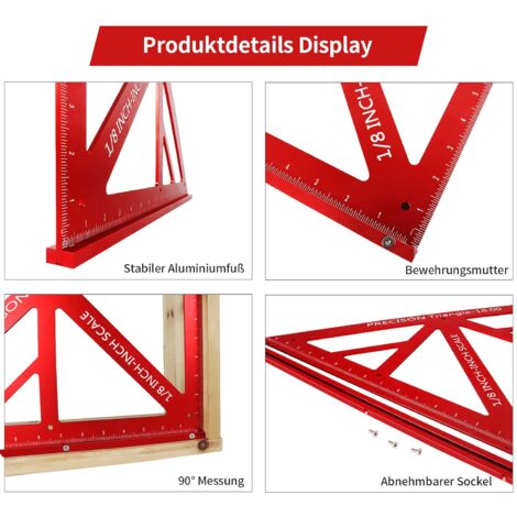 Dreieck-Lineal aus Aluminiumlegierung für Zimmermann, 45- und 90-Grad ...