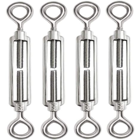 Stück M8 Seilspanner 304 Edelstahl Kabelspanner Verstellbar Spannschloss Öse und Öse für ...