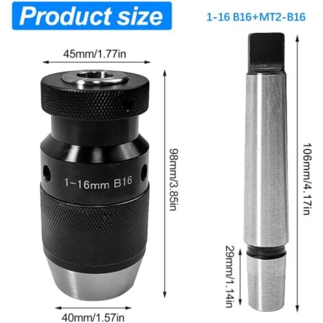 Mk2- B16 Bohrfutter mit 16 mm Spannbereich, Holzdrehbankfutter, Schnellspannbohrfutter für ...