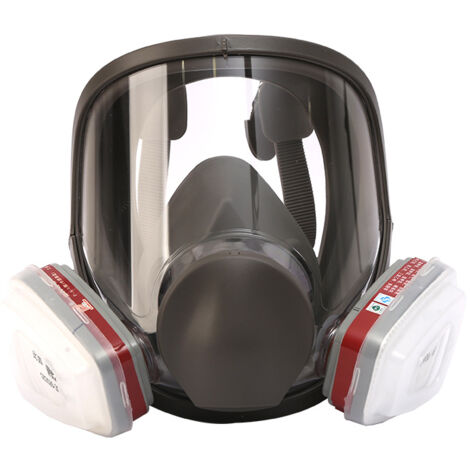 Full Face Respirator Mask with Filter, Reusable Gas Mask Anti-fog Dust ...