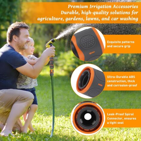 2 x Garden Hose Connector 1/2 Inch (12 mm) Hose Coupling with ...