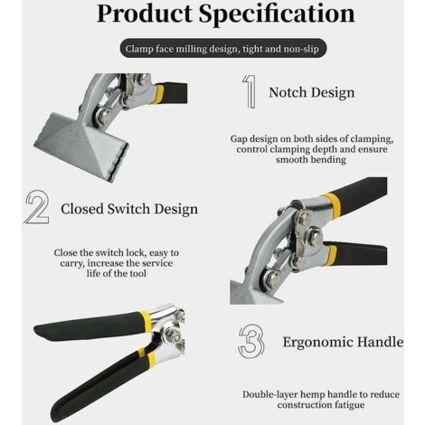 Pinza piegatrice per lamiera, utensile manuale per piegatura lamiera ...