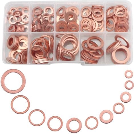 Rondelle in rame assortite da 300 pezzi, M5-M20, 12 diverse misure, kit ...