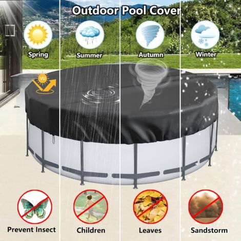 Cobertor para piscinas de 4,7 m, cubierta impermeable Oxford duradera ...